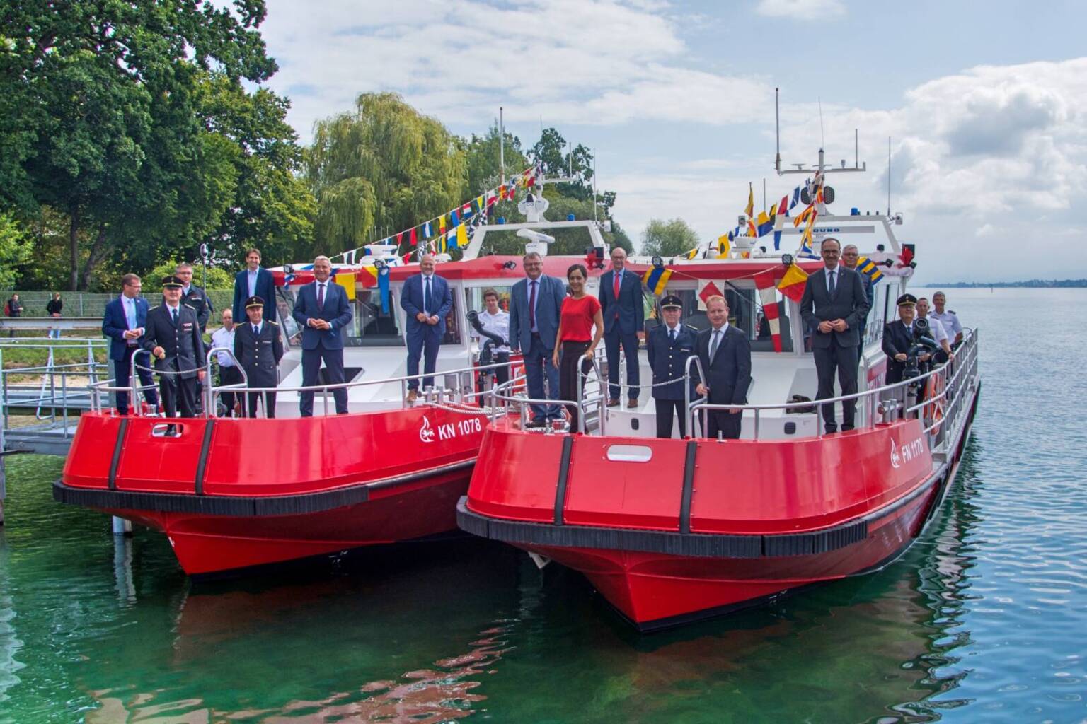 Indienststellung der vier neuen Feuerlöschboote am Bodensee